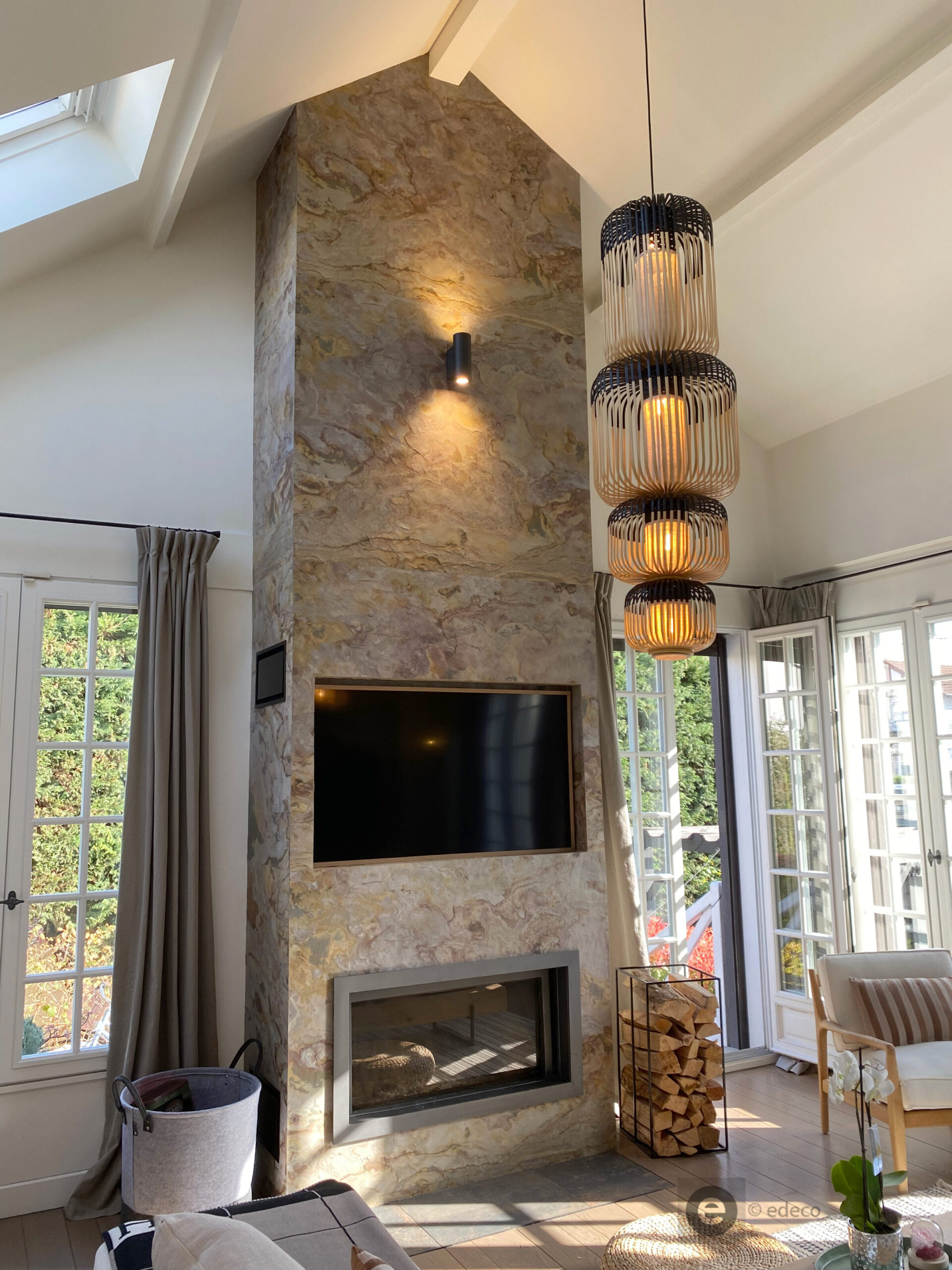 Feuille de pierre pour Cheminée - The ideal stone covering by StoneLeaf